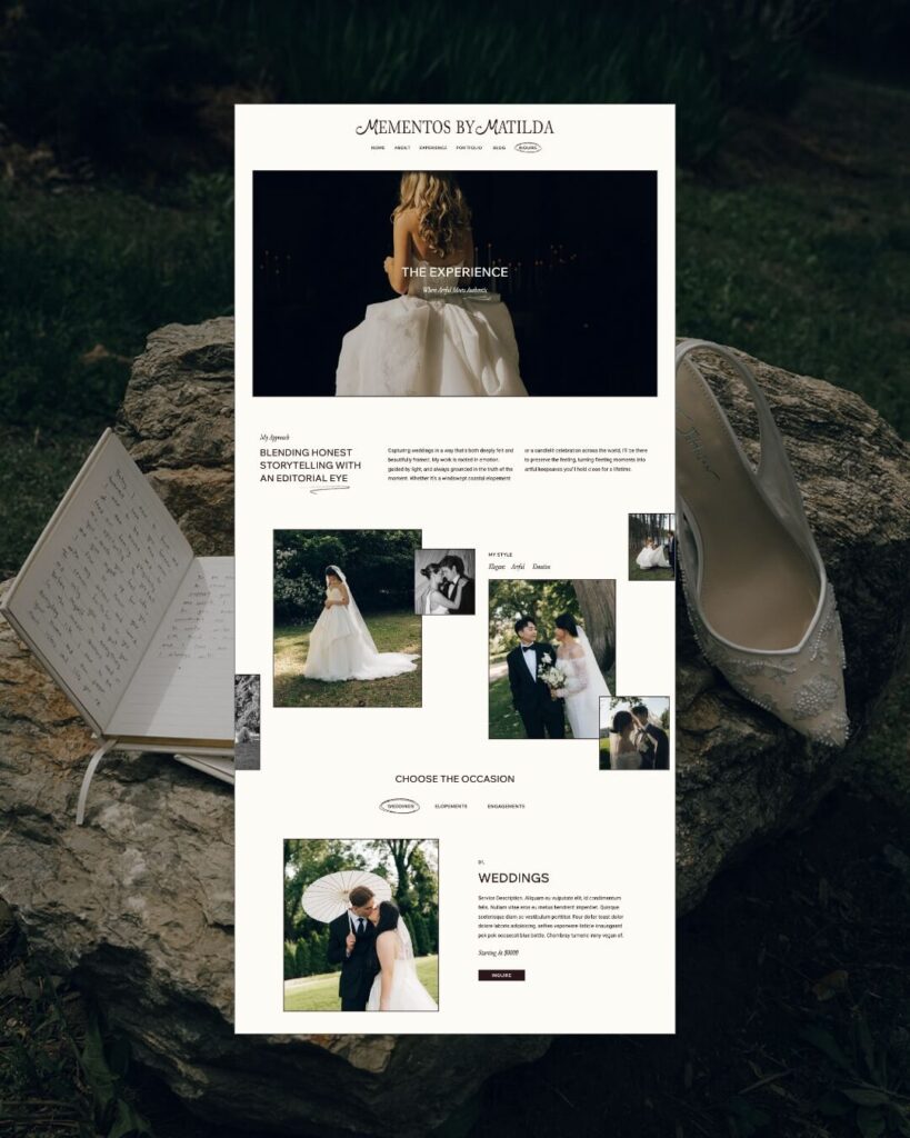 Meet the new Showit website template for photographers – Matilda